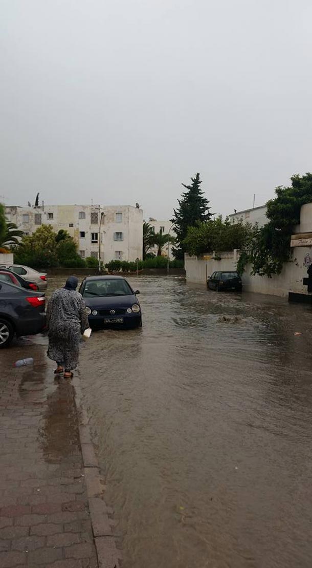 En Photos : les rues d’El-Mourouj se noient sous l’eau