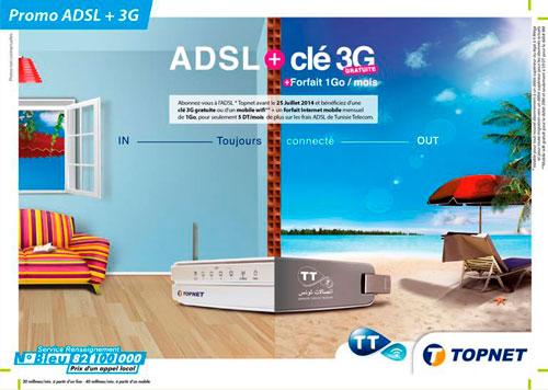 Topnet lance une promo sur l'ADSL avec une Clé 3G gratuite